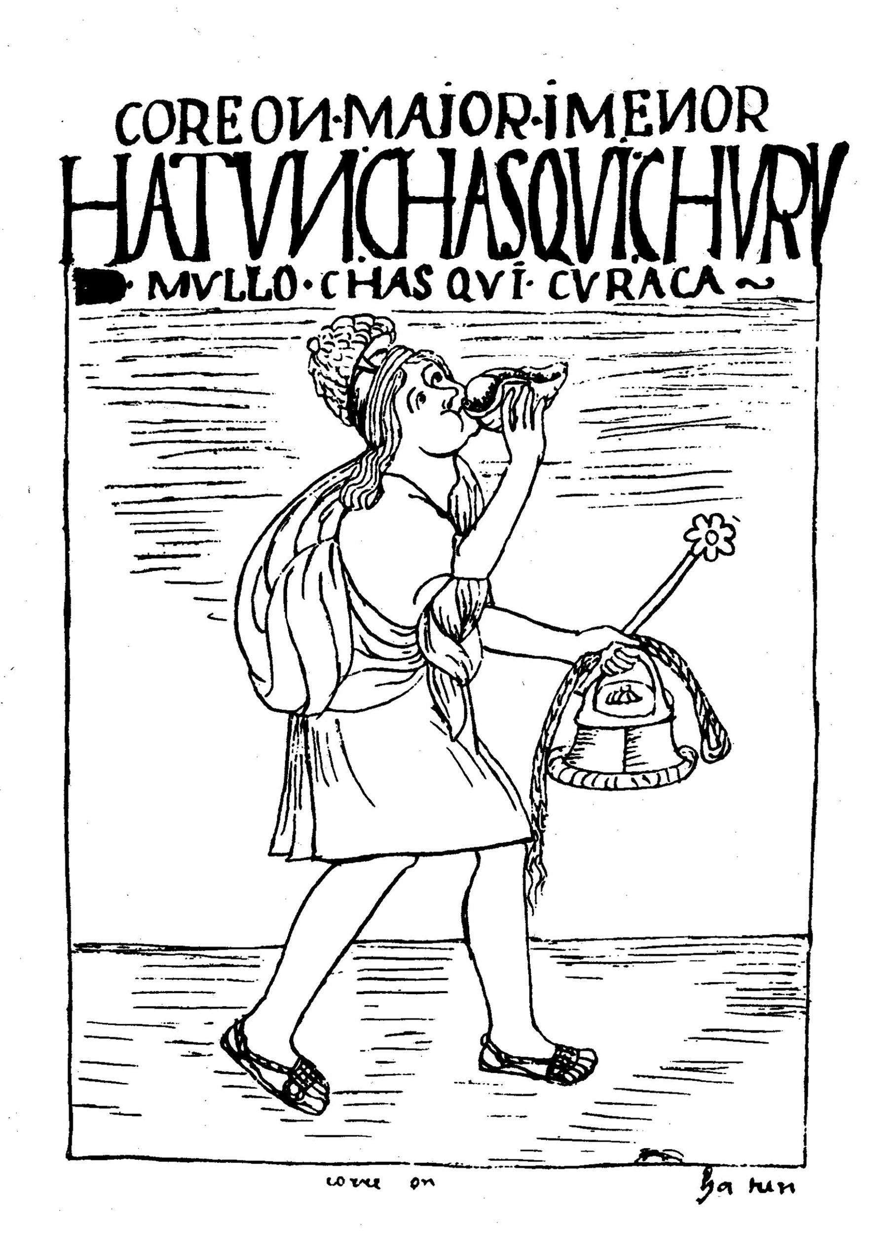 Archivo: Guamán Poma de Ayala, Felipe (1616). Chasqui