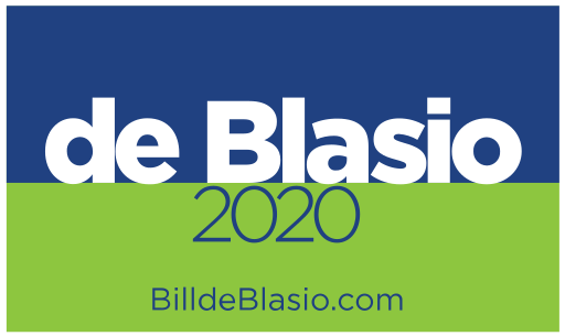 Archivo: Bill de Blasio 2020 presidential campaign logo