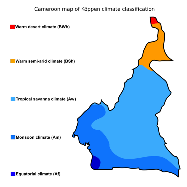Archivo: Cameroon map of Köppen climate classification