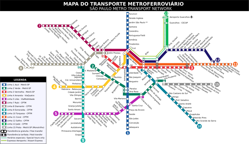 Archivo: Mapa da Rede de Transporte Metroferroviário de São Paulo