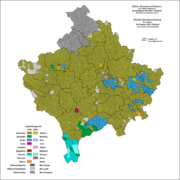 Archivo: Map of ethnic groups in Kosovo, 2011 census