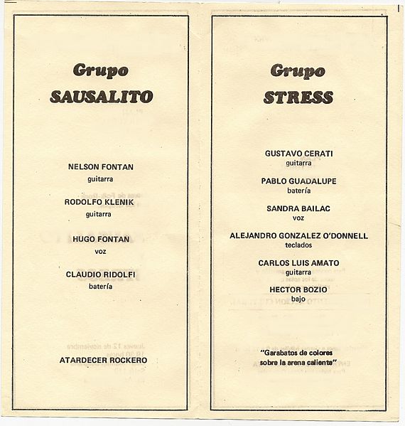 Archivo: Grupo de Rock "Stress" Programa Concierto (Gustavo Cerati ...