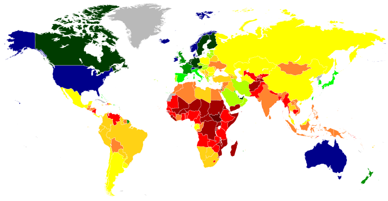 Archivo: Map of countries by GDP (nominal) per capita in 2022