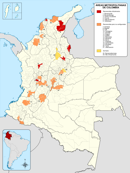 Archivo: Mapa de Colombia (áreas metropolitanas)