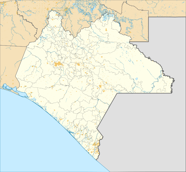 Archivo: Mexico Chiapas location map (urban areas)